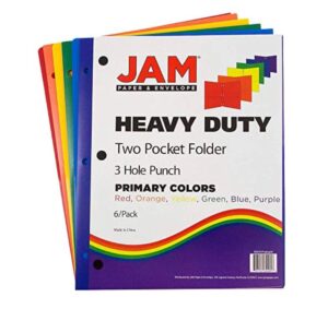 JAM Paper Plastic Pocket Folders, Metal Clasp Fasteners, Assorted ...